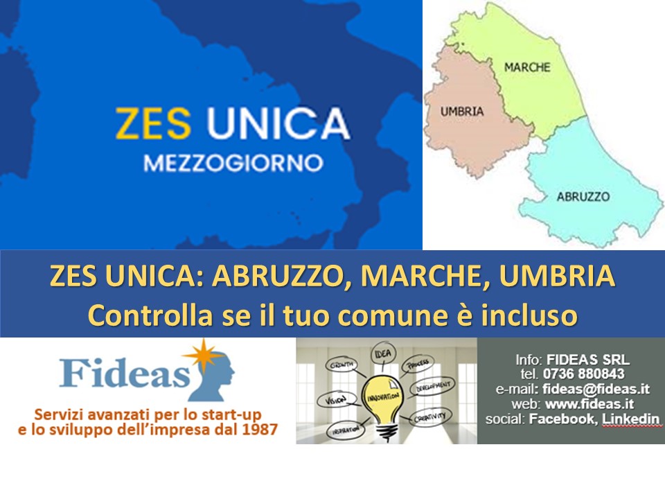 TERRITORI ZES UNICA PER IL MEZZOGIORNO (e Abruzzo, Marche e Umbria ...