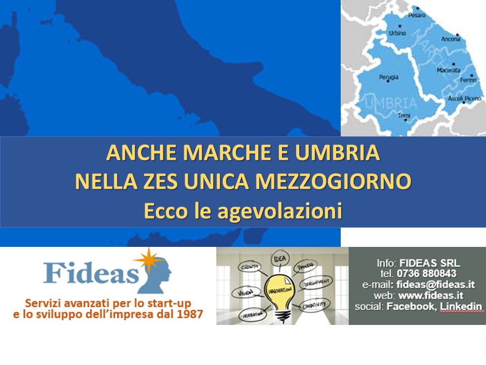ZONA ECONOMICA SPECIALE (ZES) REGIONE MARCHE. QUALI AGEVOLAZIONI ...